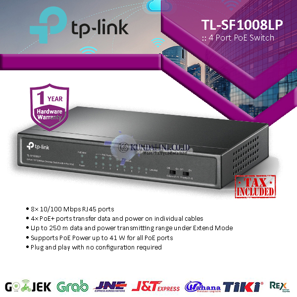 TP-Link TL-SF1008LP – 8-Port 10/100Mbps Desktop Switch with 4-Port PoE ...