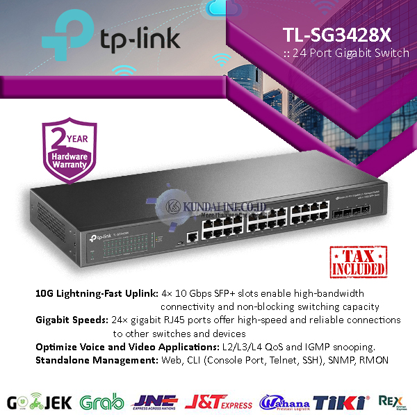 TP-Link TL-SG3428X – JetStream 24-Port Gigabit L2+ Managed Switch with ...